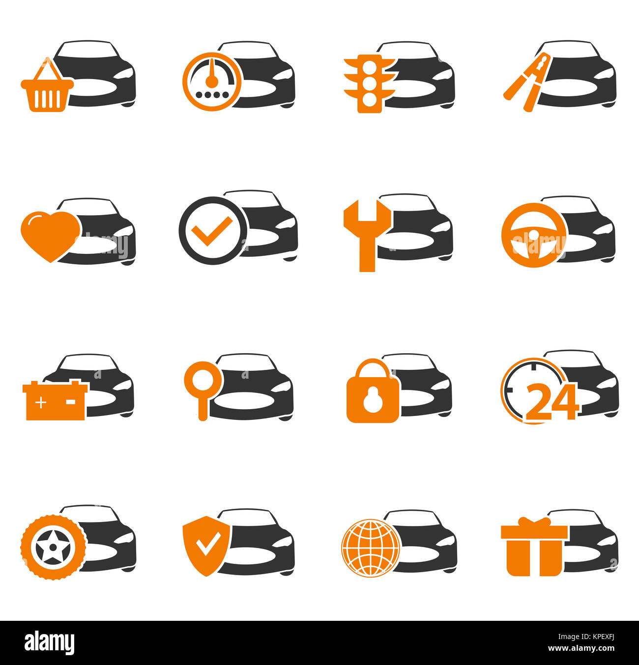 Car service icons set Stock Photo - Alamy
