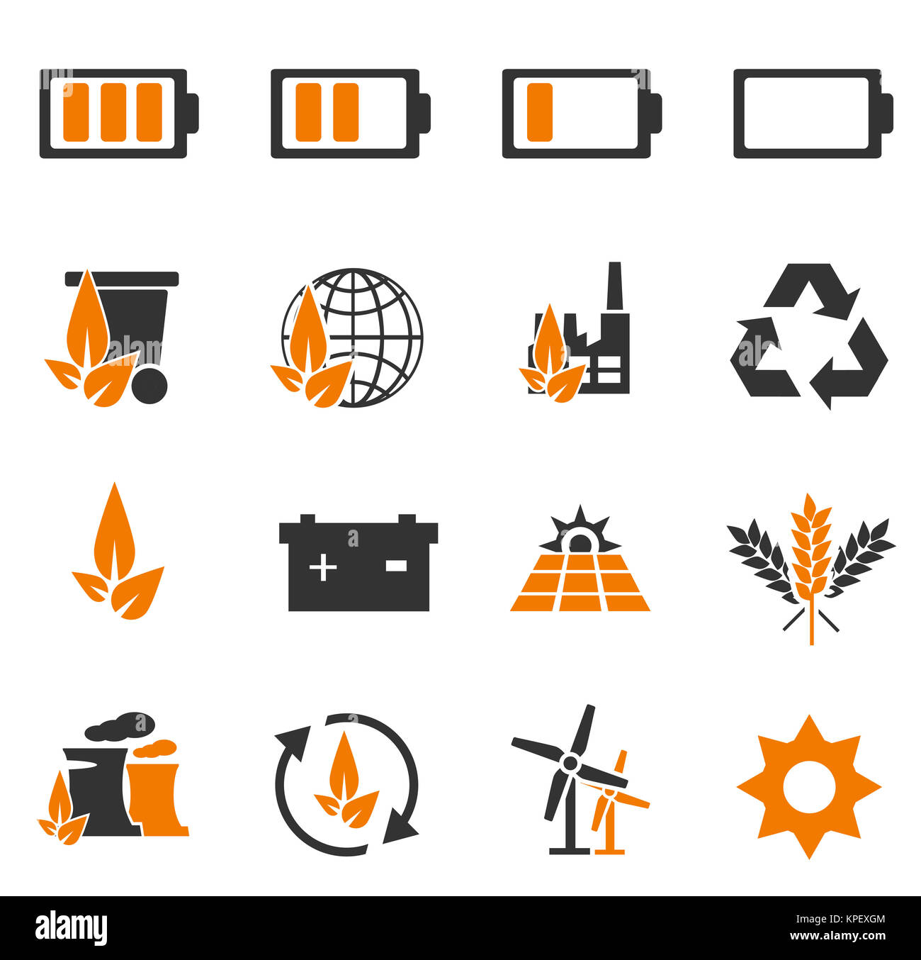 Alternative energy icons Stock Photo - Alamy