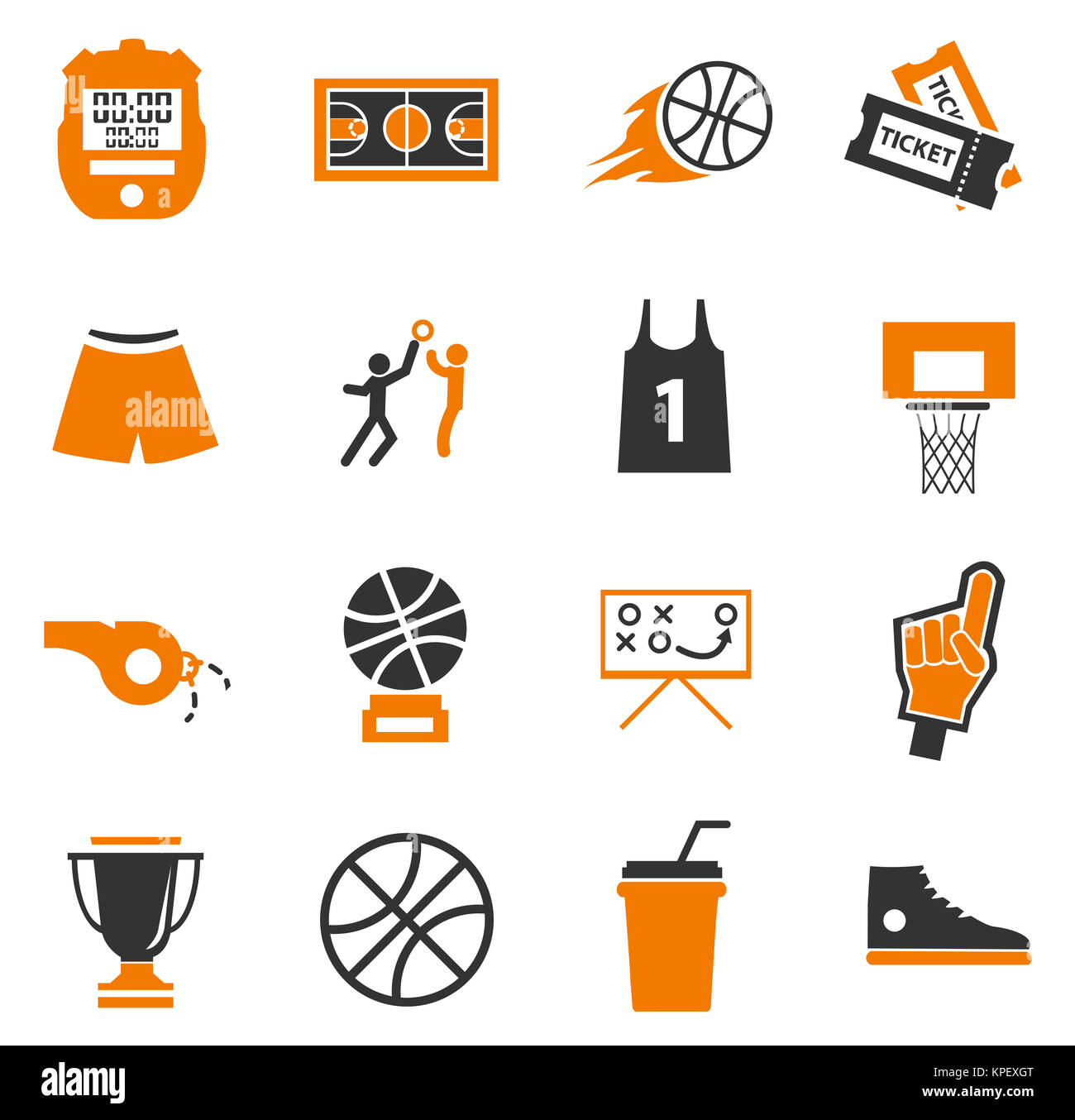 Basketball Icon set Stock Photo - Alamy