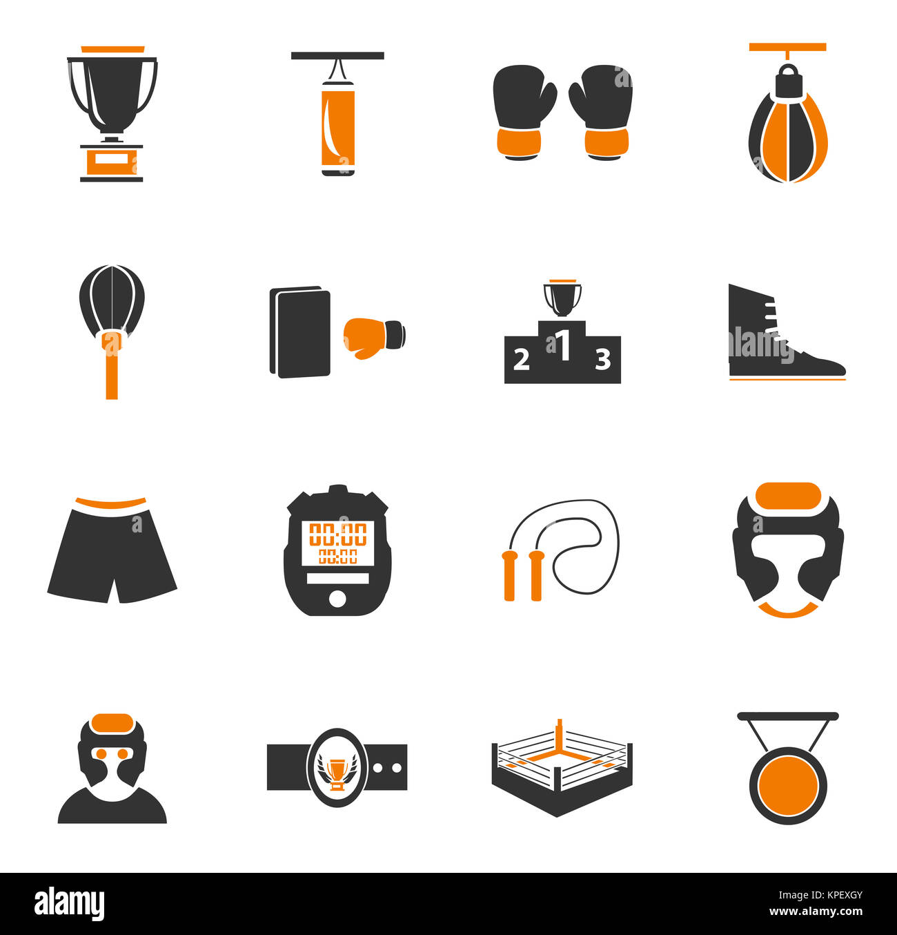 Boxing icon set Stock Photo - Alamy