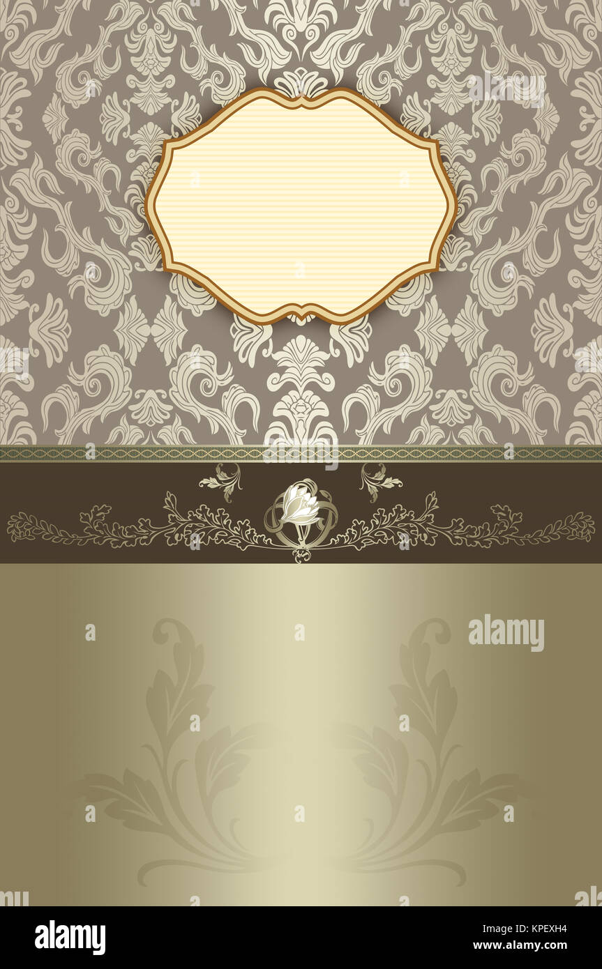 Decorative background with floral patterns and decorative frame for the ...