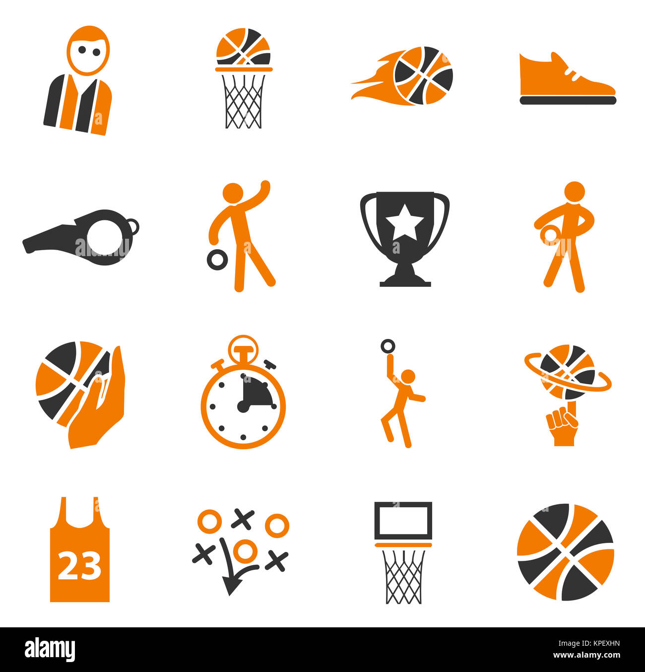 Basketball Icon set Stock Photo - Alamy