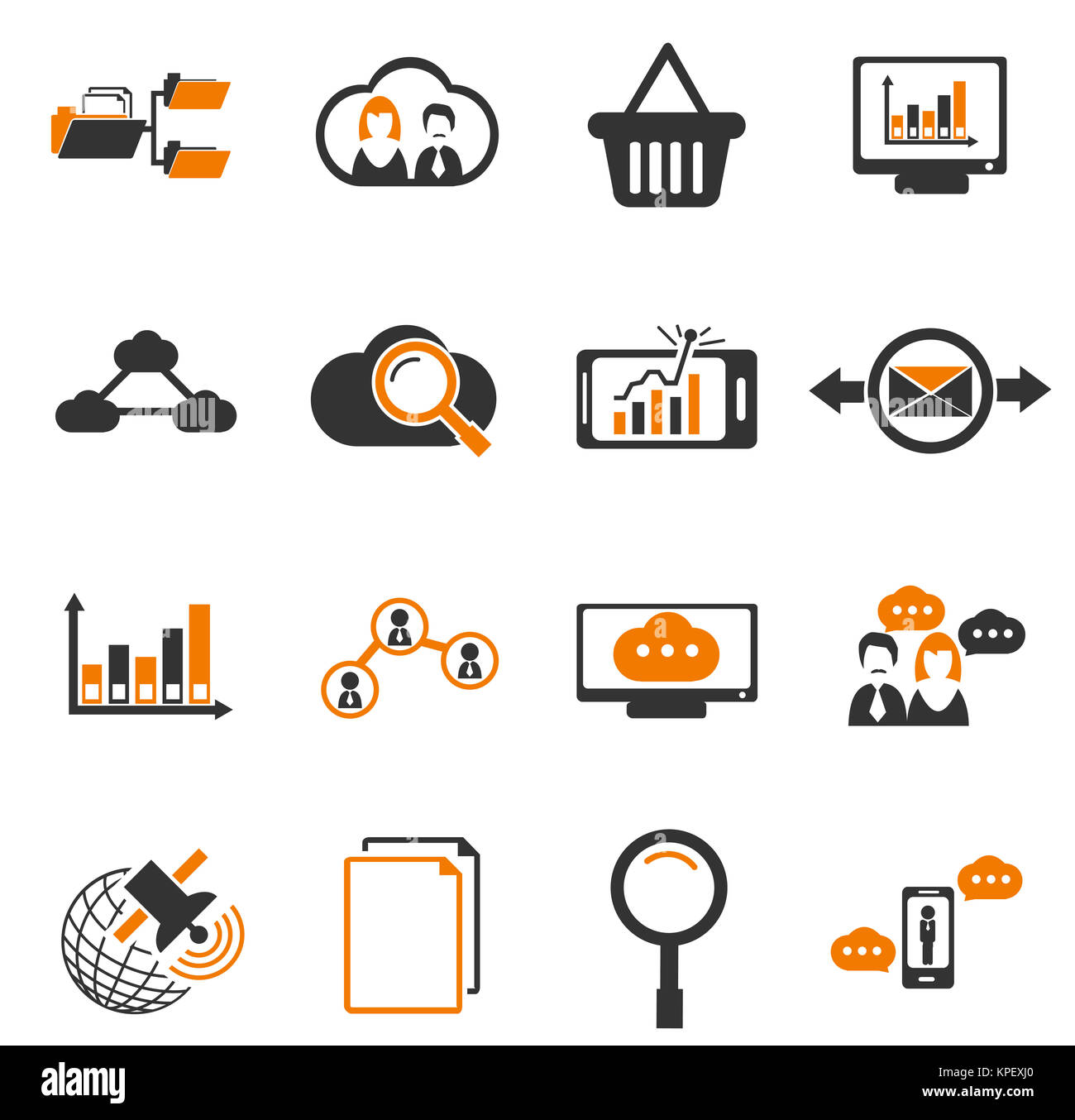 Data analytic and social network icons Stock Photo - Alamy