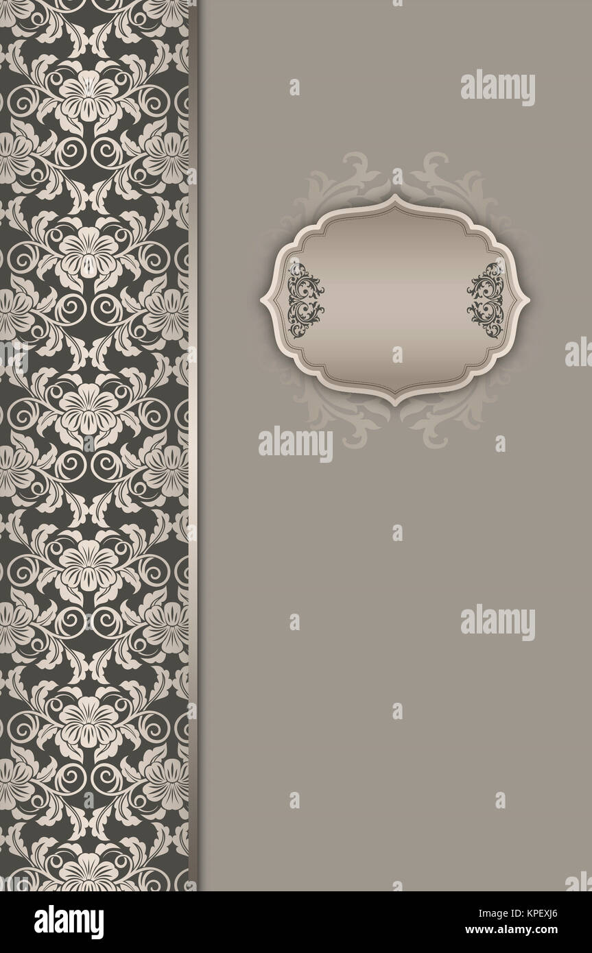 Decorative background with elegant floral ornament and frame for the ...