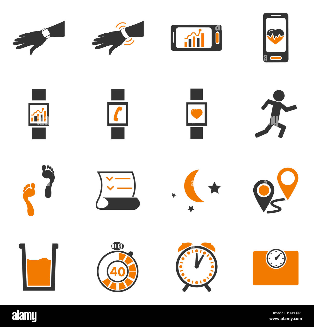 Jogging and workout icons set Stock Photo - Alamy