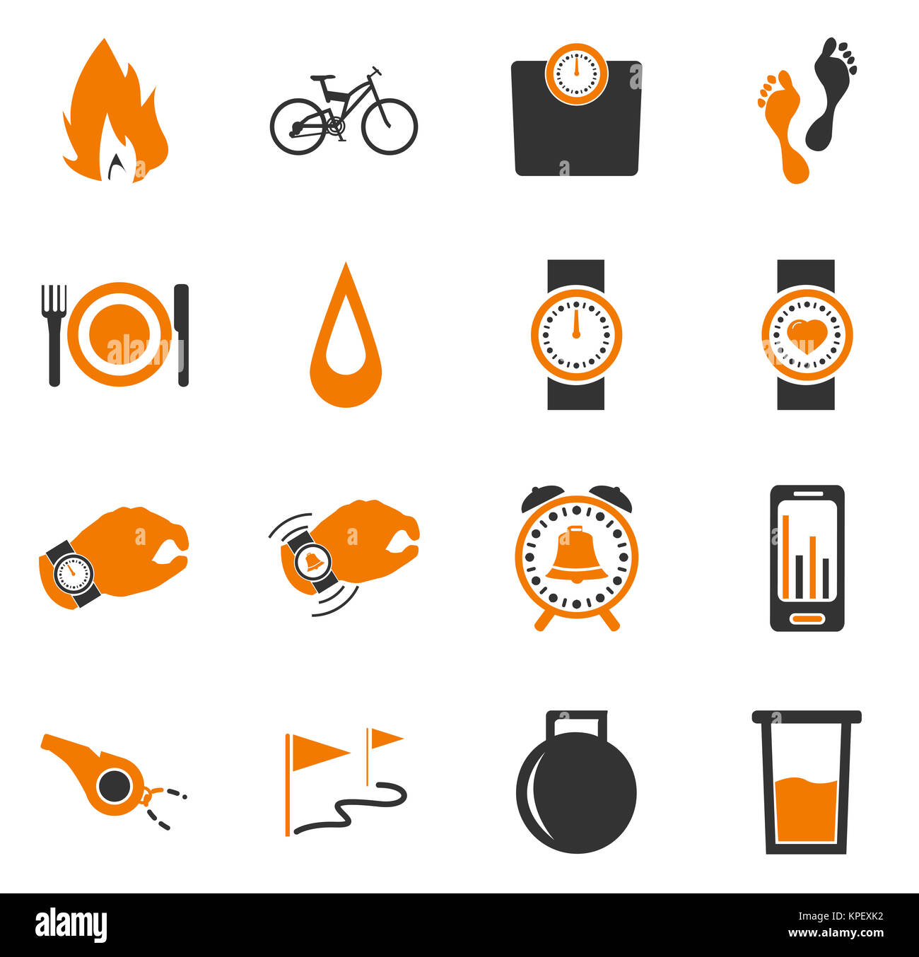 Jogging and workout icons set Stock Photo - Alamy