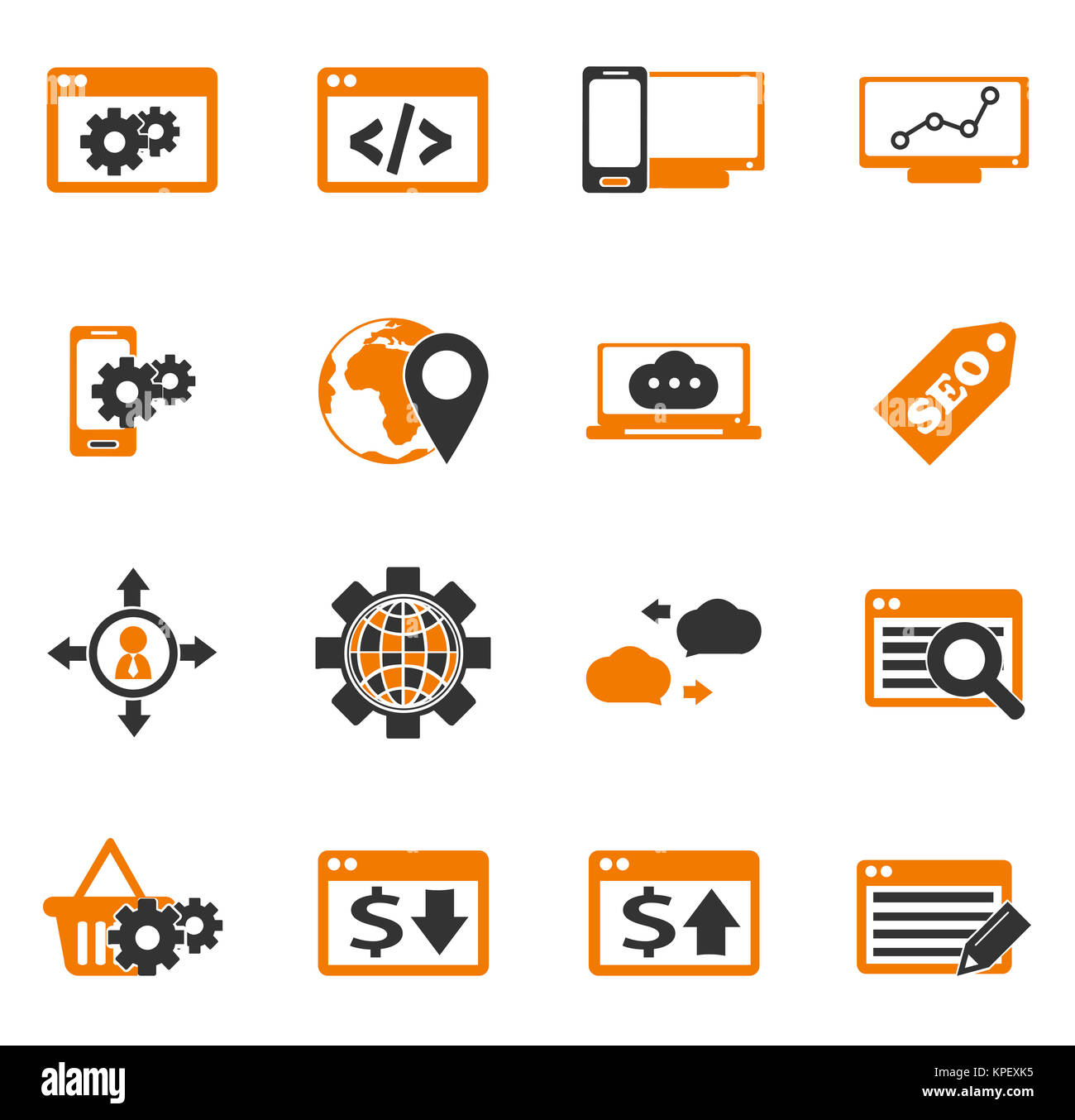 SEO and Development icons set Stock Photo - Alamy