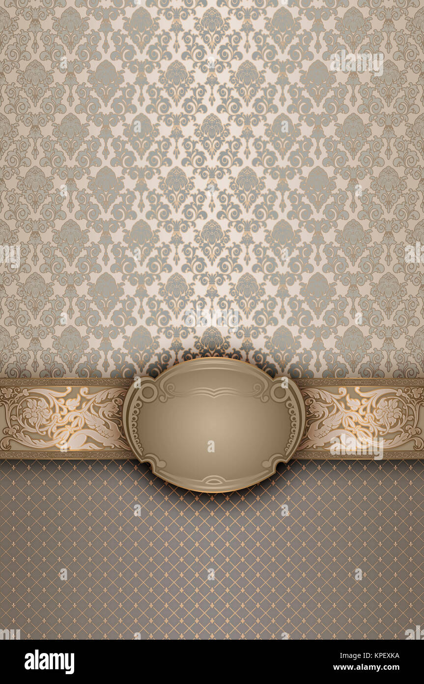 Decorative background with old-fashioned patterns and elegant frame ...