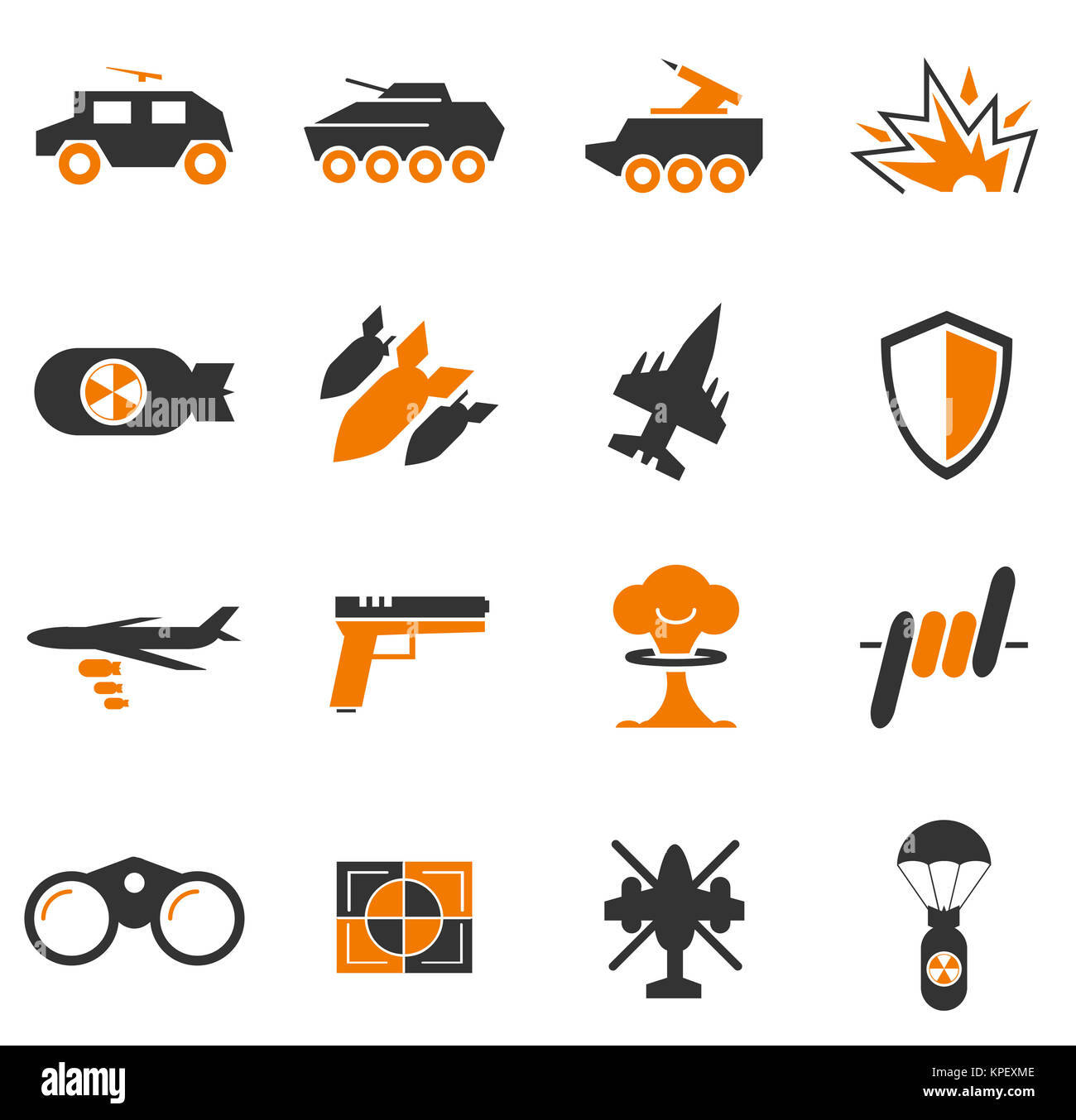 Military and war icons Stock Photo - Alamy