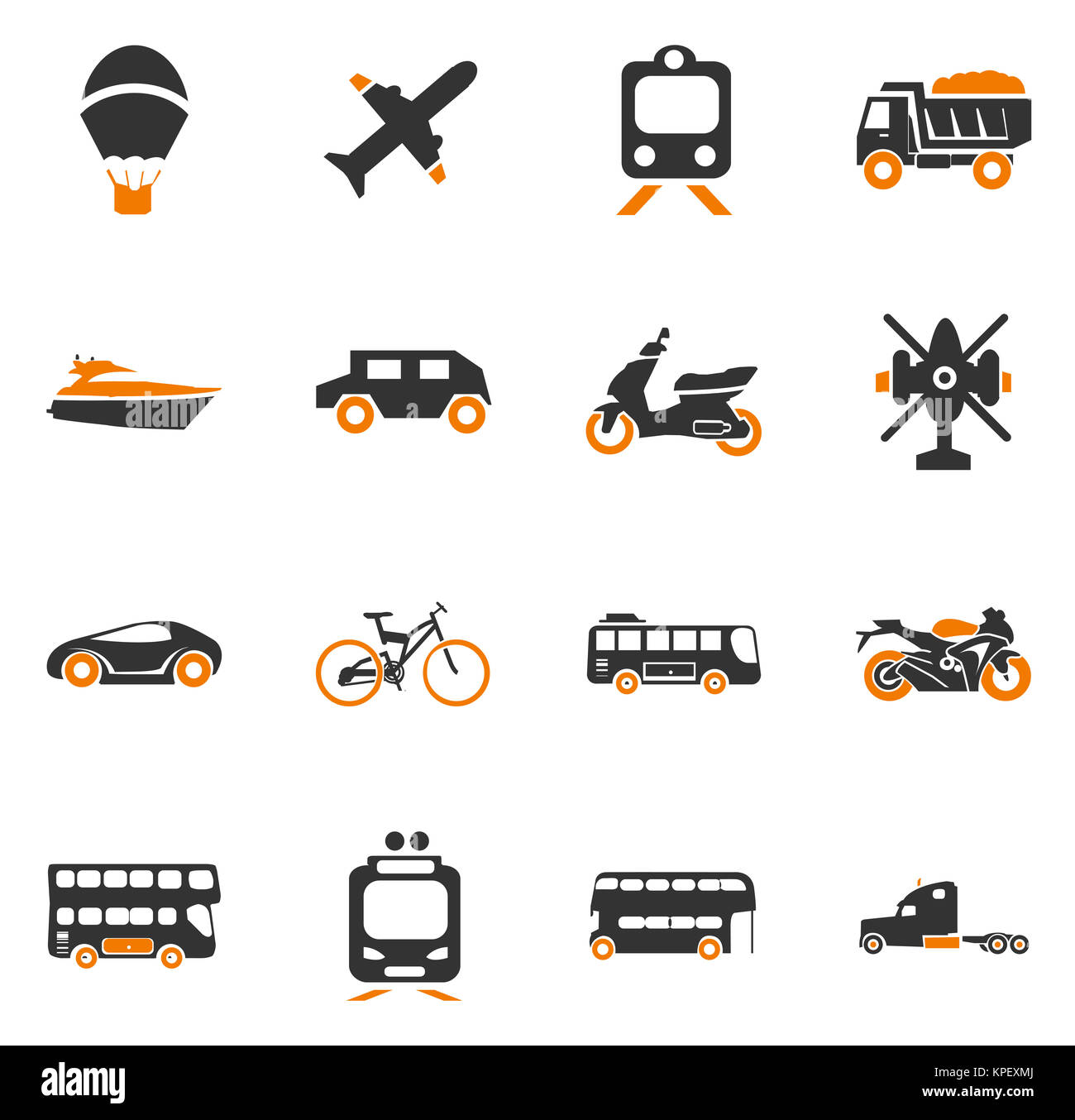 Transport types icons set Stock Photo - Alamy