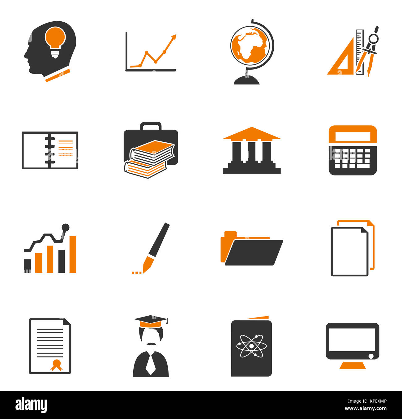 University icons set Stock Photo - Alamy