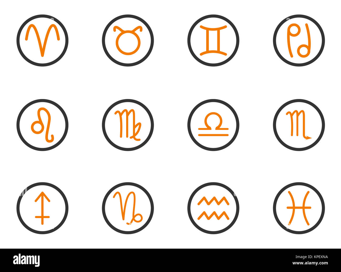 Zodiac icon set Stock Photo - Alamy