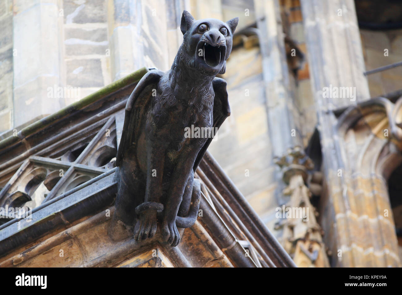 gothic gargoyles at the st. vitus cathedral,prague Stock Photo - Alamy