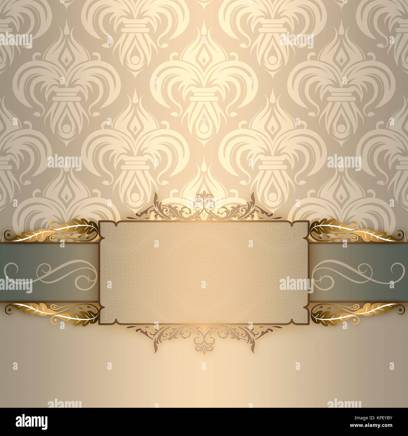 Vintage background with old-fashioned pattern and decorative frame ...