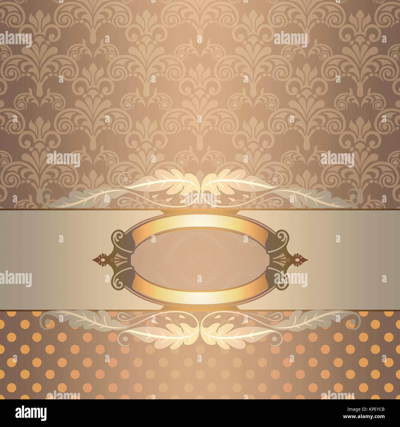 Decorative background with old-fashioned frame and decorative patterns ...