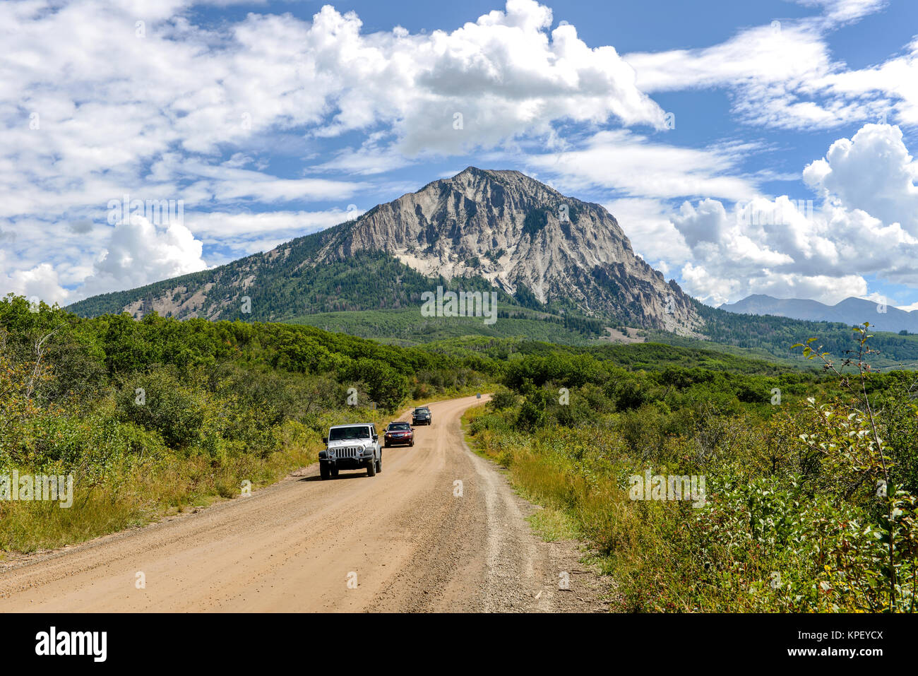 Kebler Pass at Marcellina Mountain - Late summer view of Kebler Pass at ...
