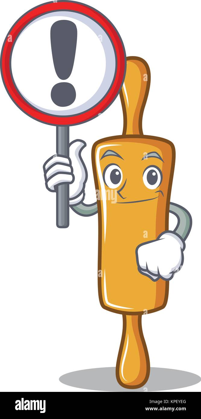 With sign rolling pin character cartoon Stock Vector Image & Art - Alamy