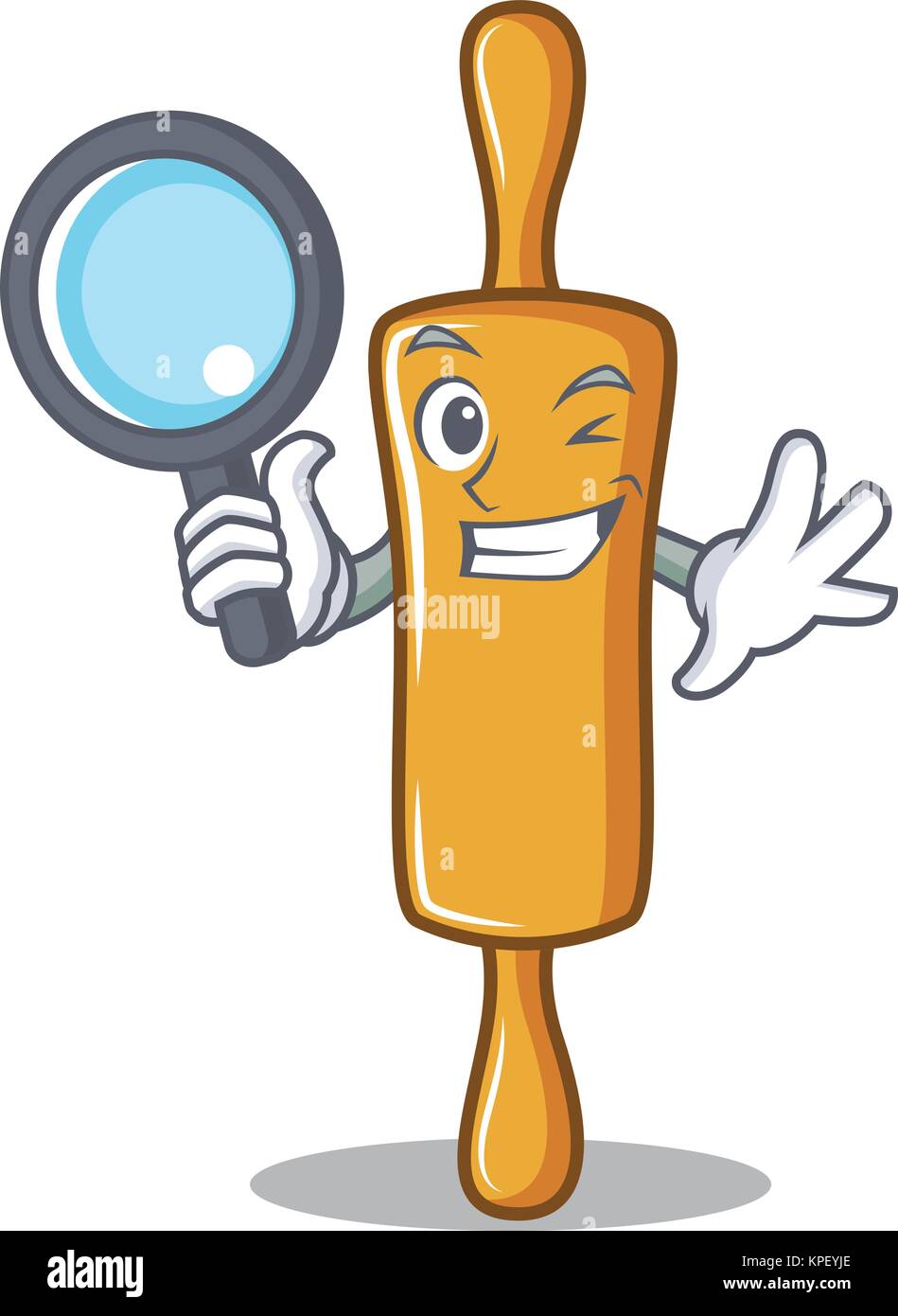 Detective rolling pin character cartoon Stock Vector Image & Art - Alamy