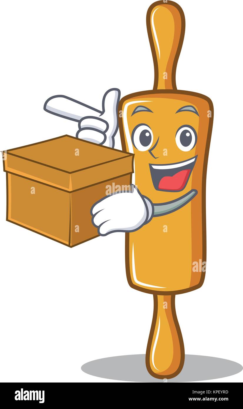 With box rolling pin character cartoon Stock Vector Image & Art - Alamy