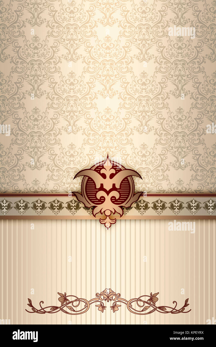 Vintage background with decorative border and patterns Stock Photo - Alamy