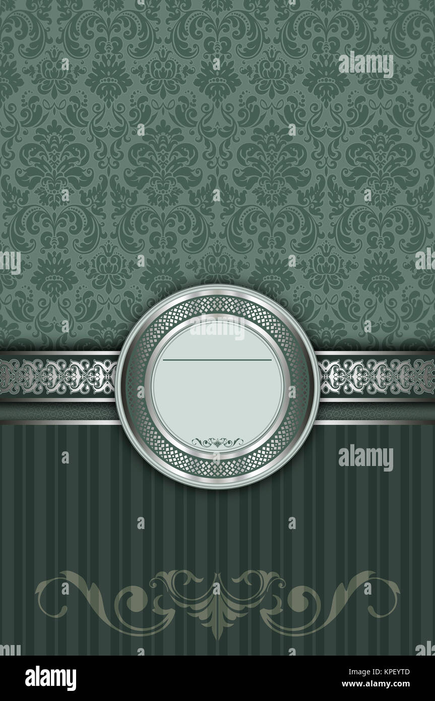 Vintage background with decorative frame and old-fashioned patterns ...