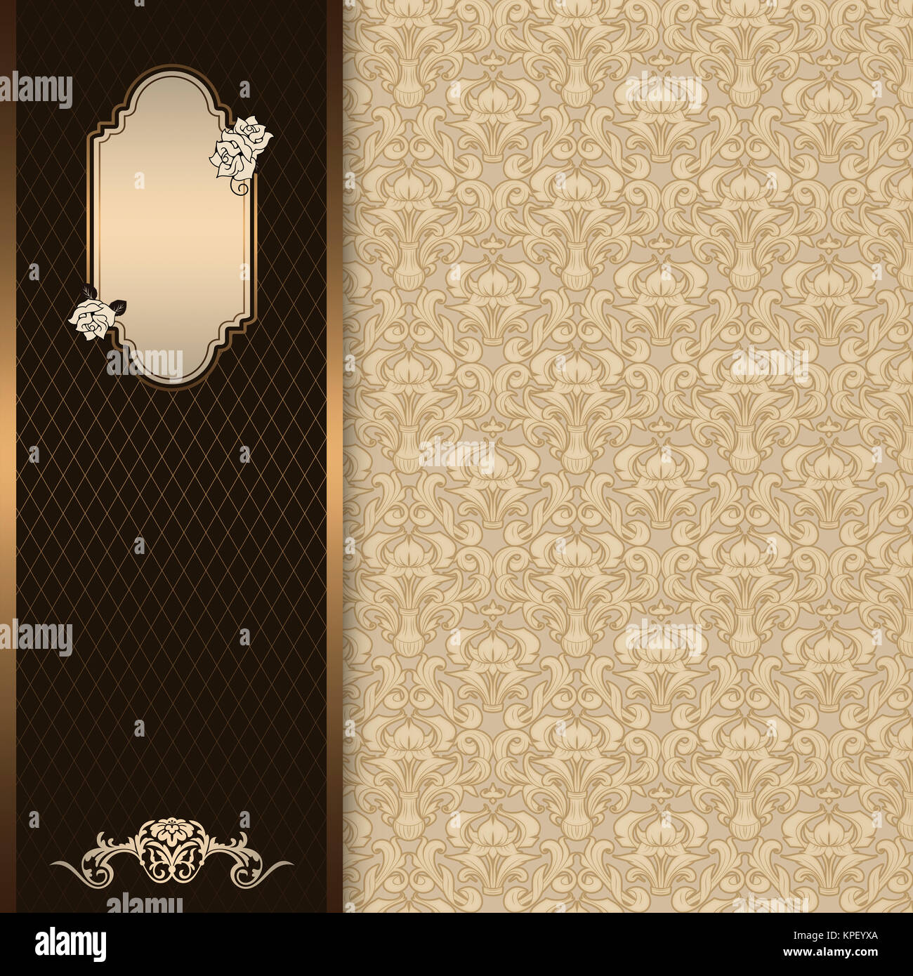 Decorative background with old-fashioned floral patterns and elegant ...