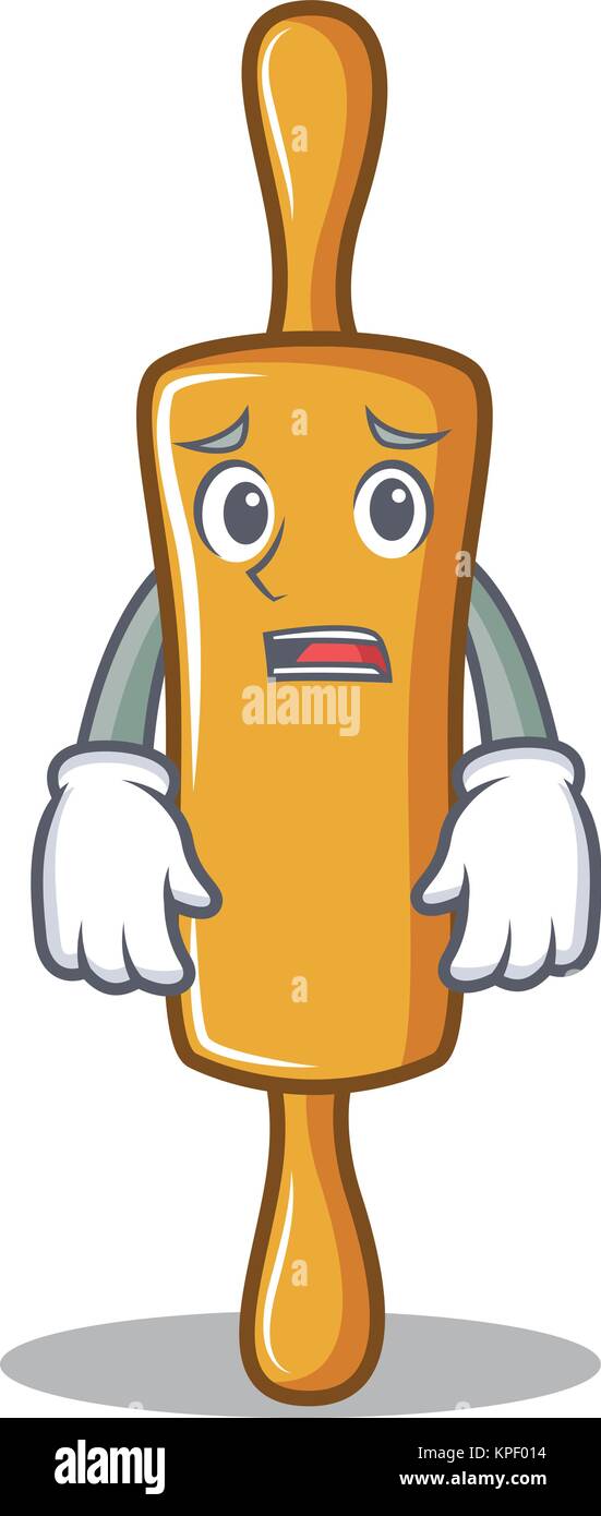 Afraid rolling pin character cartoon Stock Vector Image & Art - Alamy
