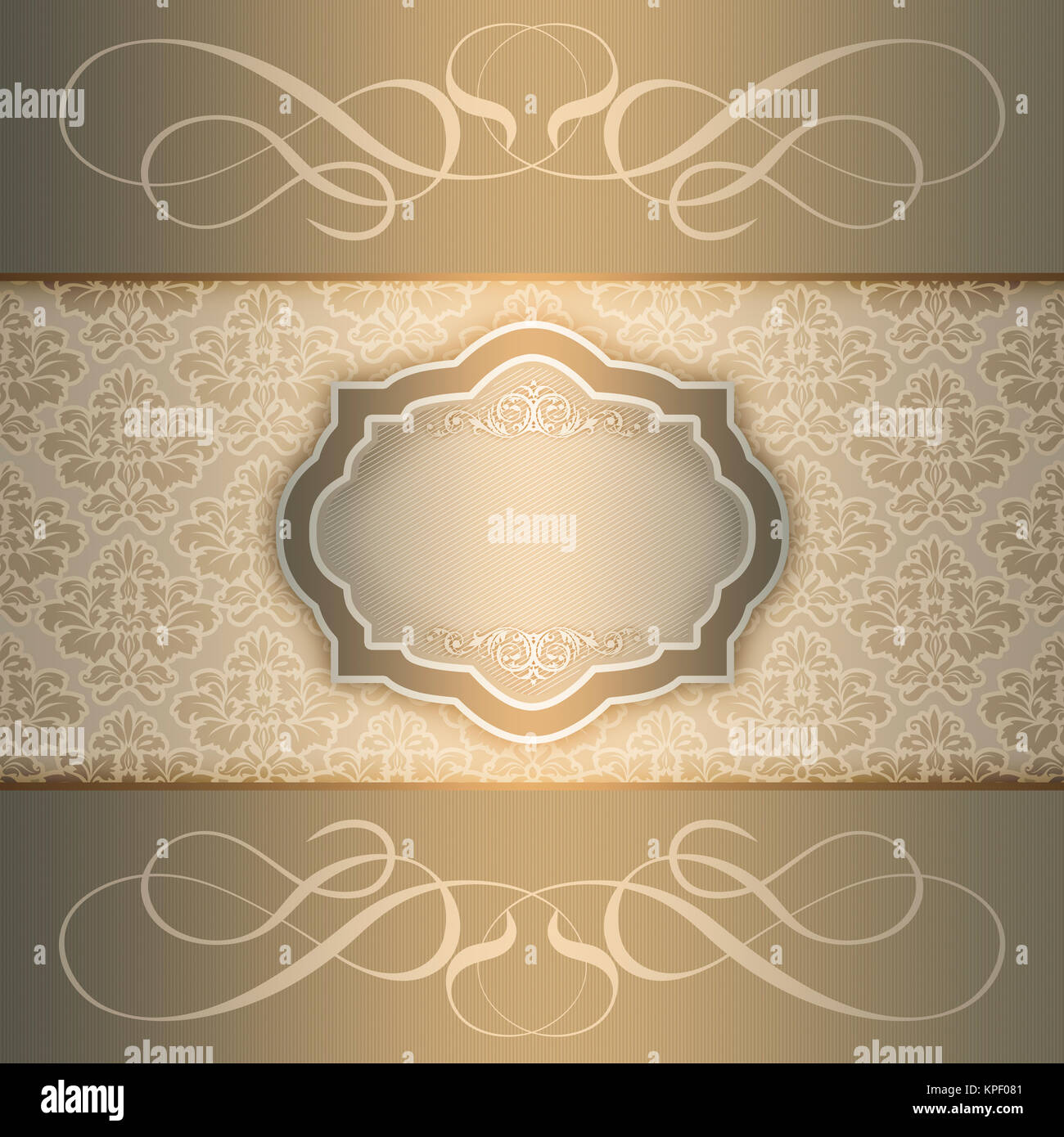 Vintage background with decorative frame and old-fashioned patterns ...