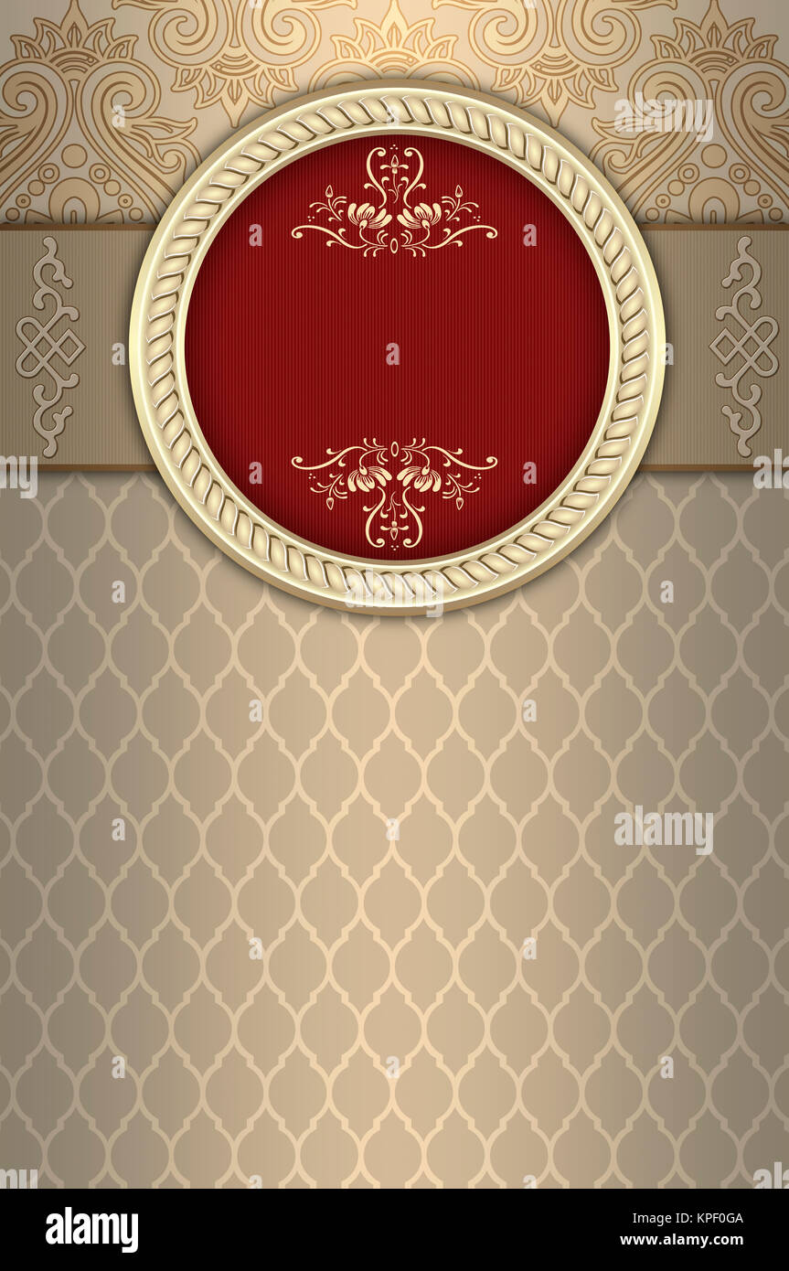 Decorative vintage background with elegant frame and old-fashioned ...