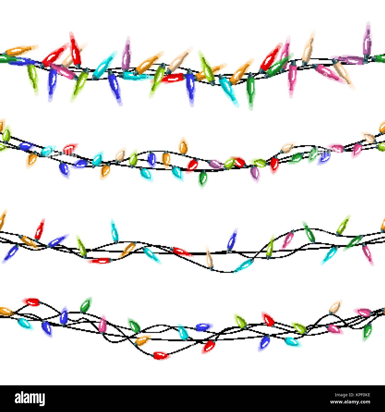 Christmas Lights Background Vector. Strings Of Christmas Lights. Design ...