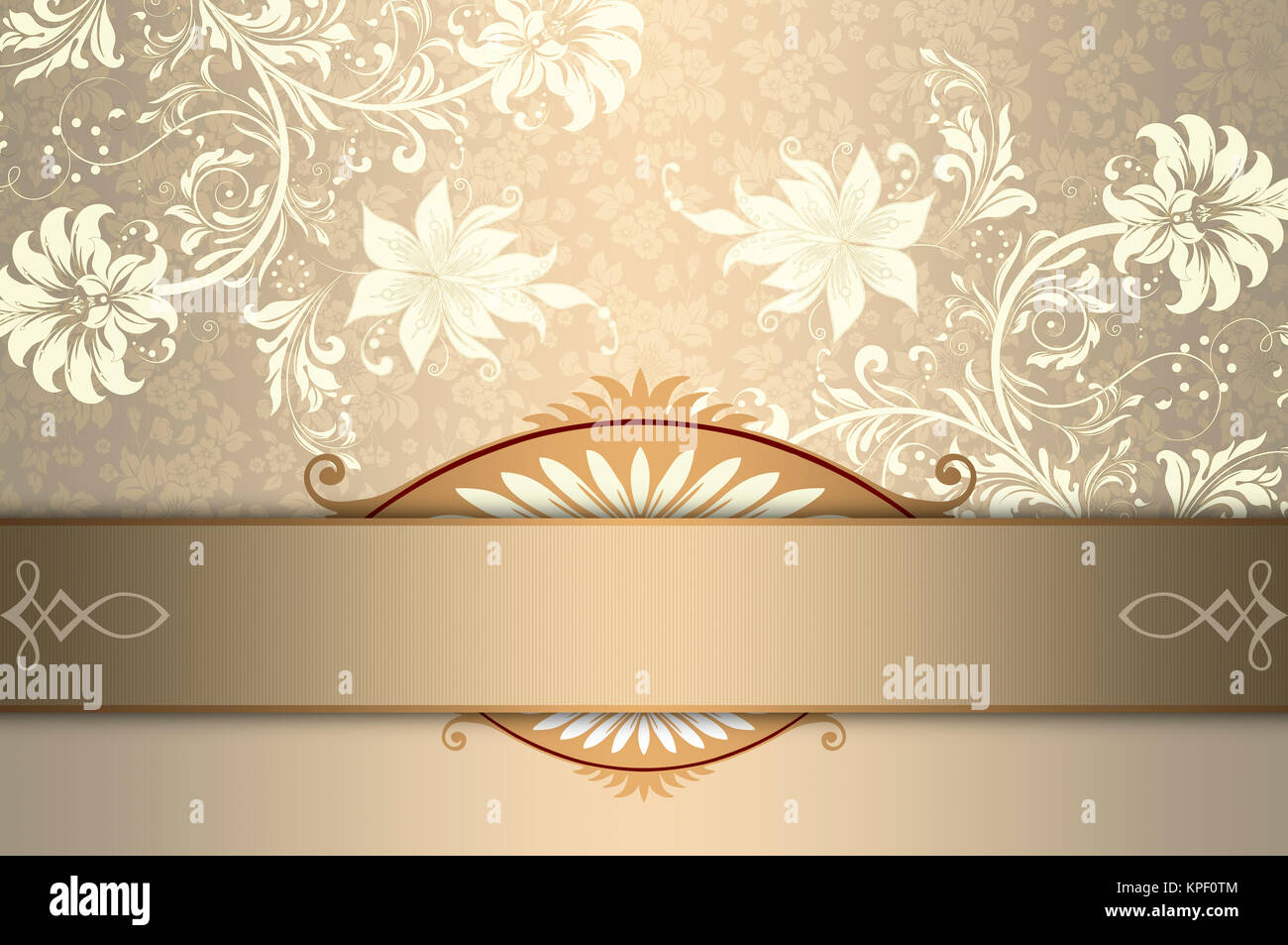 Decorative background with elegant flowers and space for the text ...