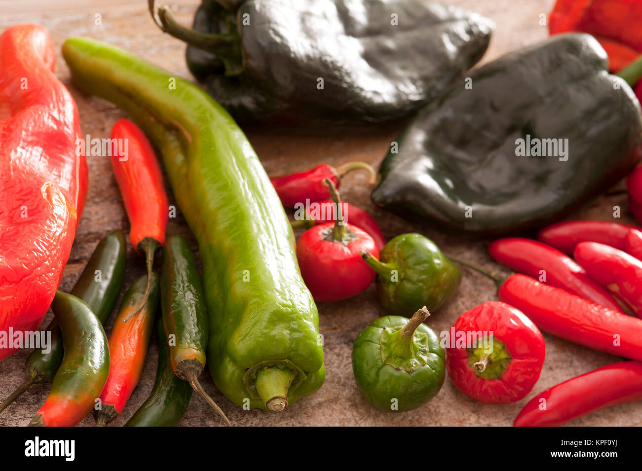 Large assortment of hot chili peppers Stock Photo - Alamy