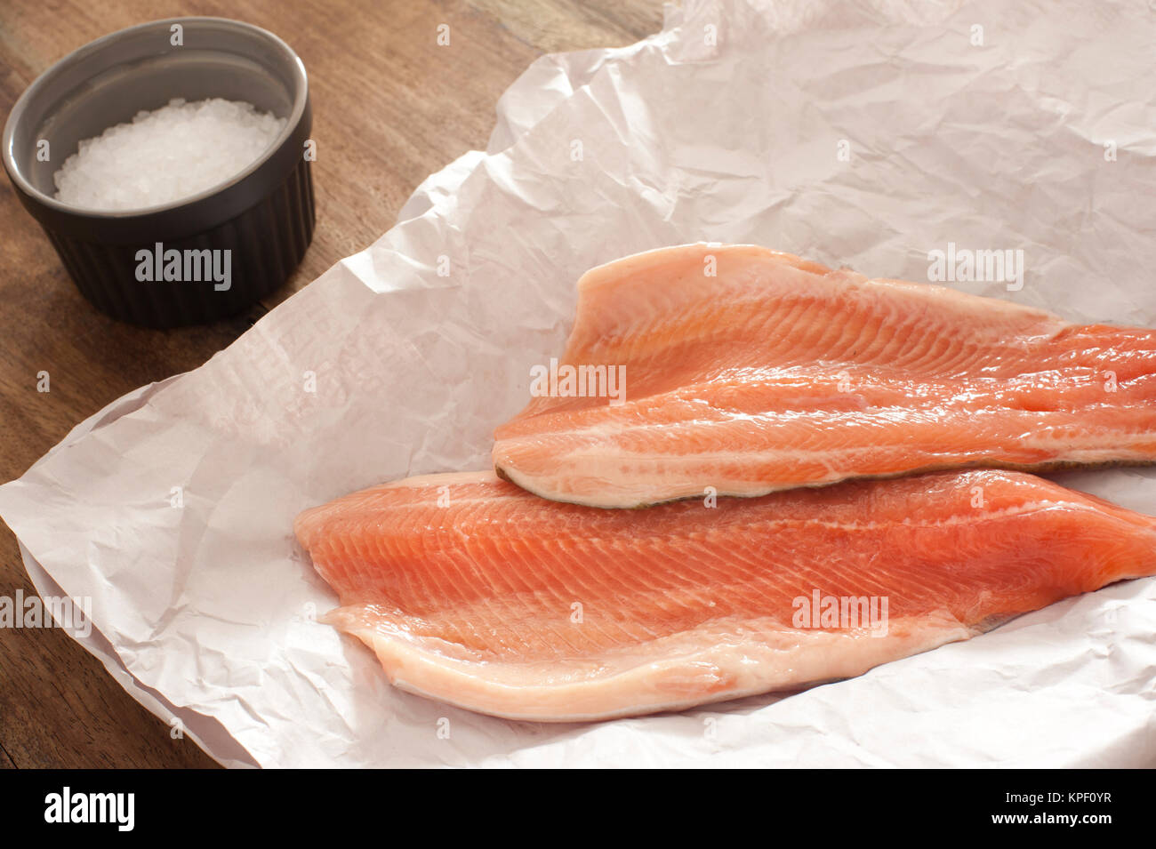 Fresh raw rainbow trout fillets Stock Photo - Alamy