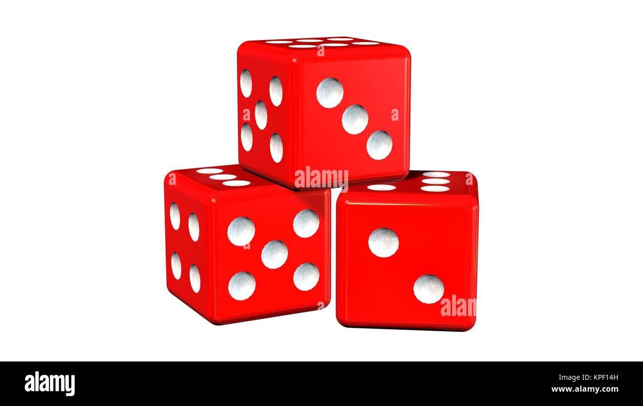 Three red cubes - insulated on white background Stock Photo - Alamy
