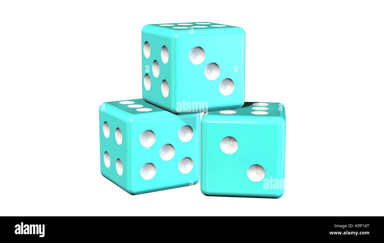 Three blue cubes - insulated on white background Stock Photo - Alamy