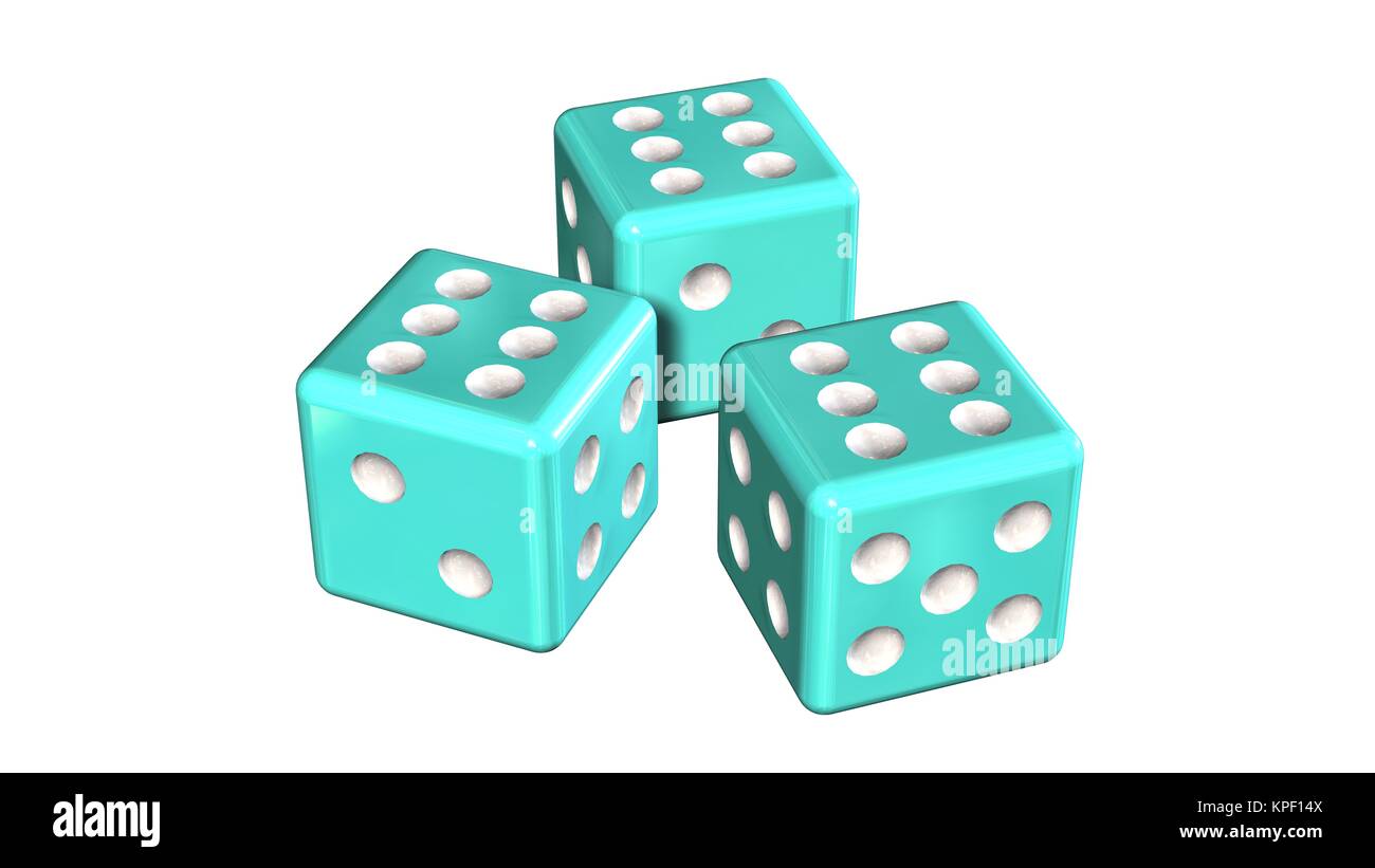 Three blue cubes - insulated on white background Stock Photo - Alamy