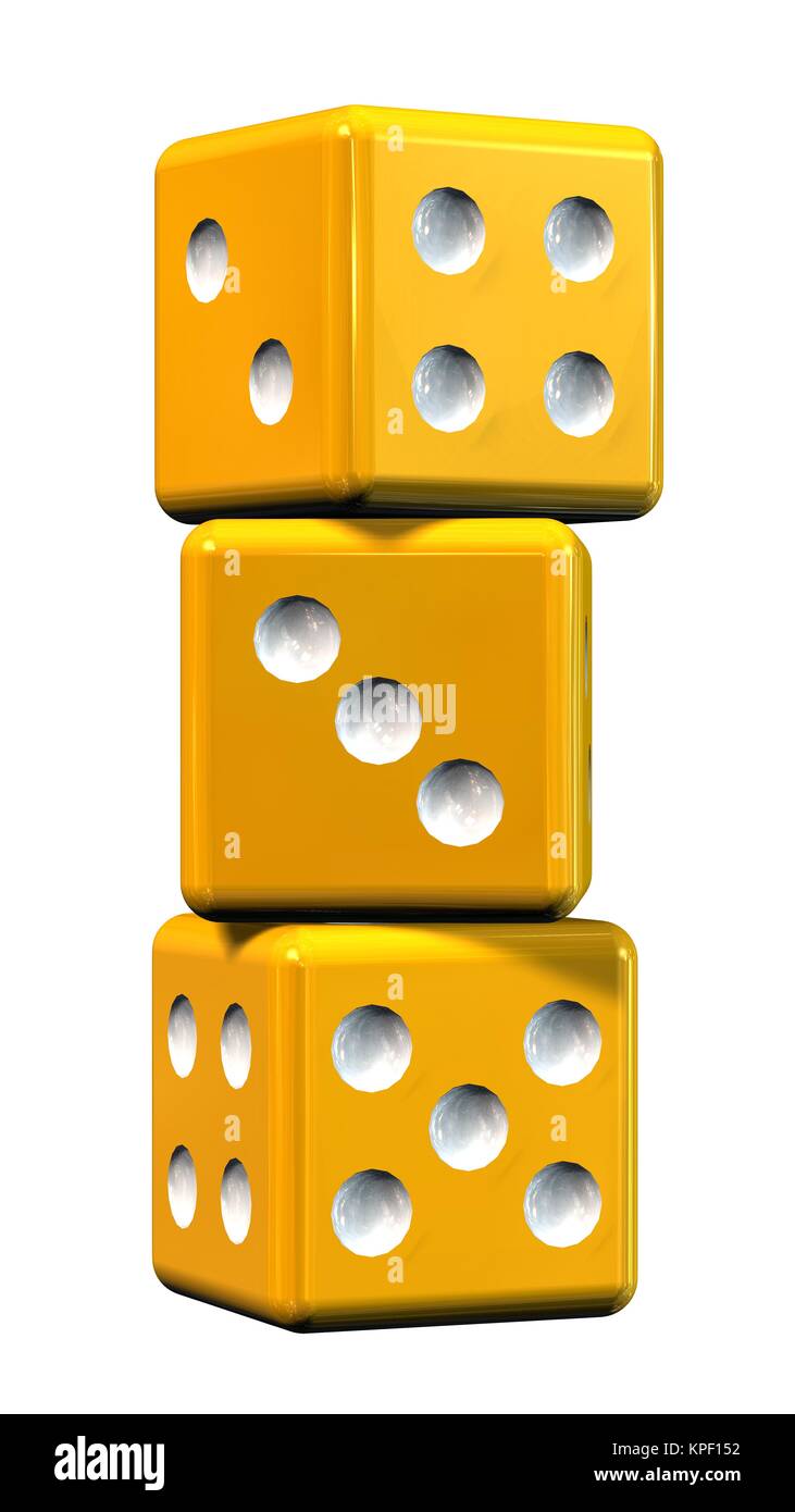 Three yellow cubes - separated on white background Stock Photo - Alamy