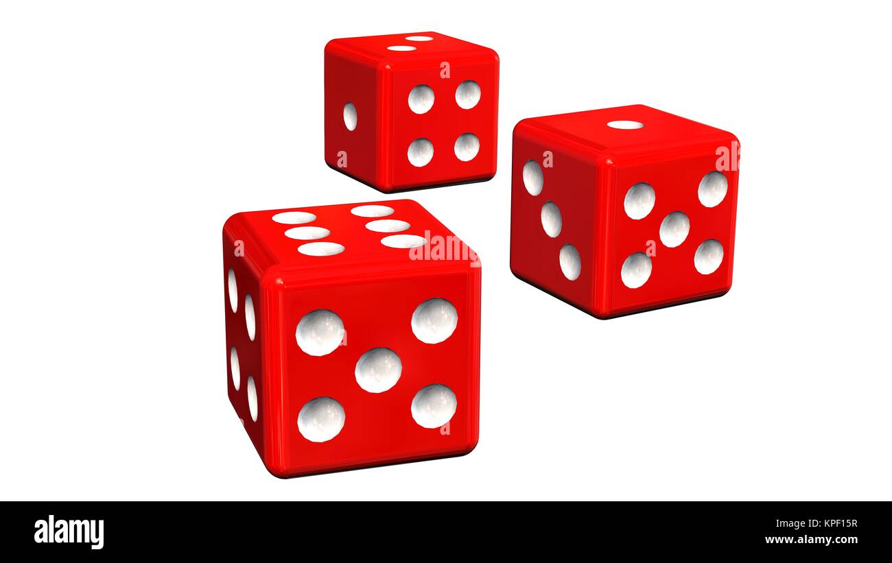Three red cubes - insulated on white background Stock Photo - Alamy