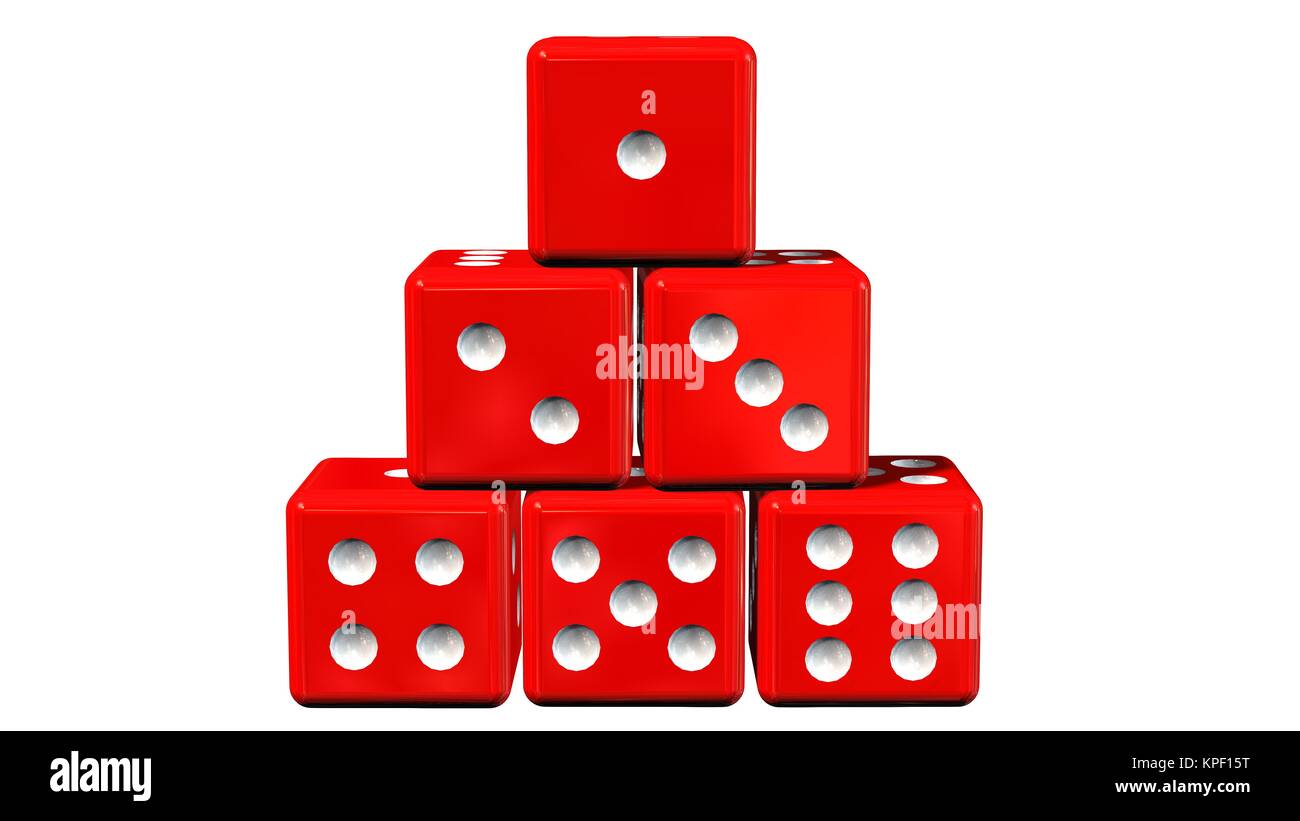 Three red cubes - insulated on white background Stock Photo - Alamy