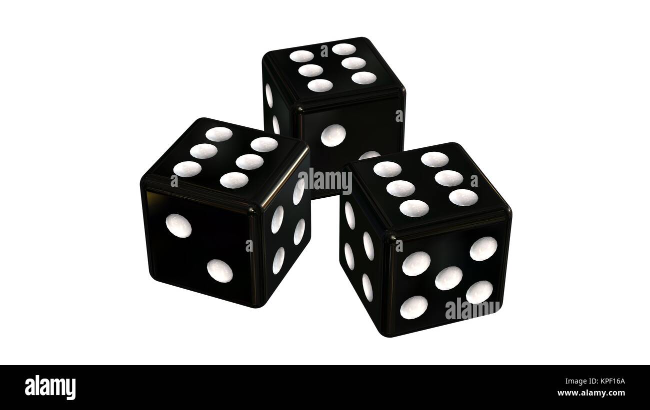 Three black cubes - insulated on white background Stock Photo - Alamy