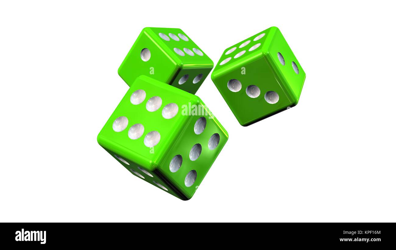 Three green cubes - insulated on white background Stock Photo - Alamy