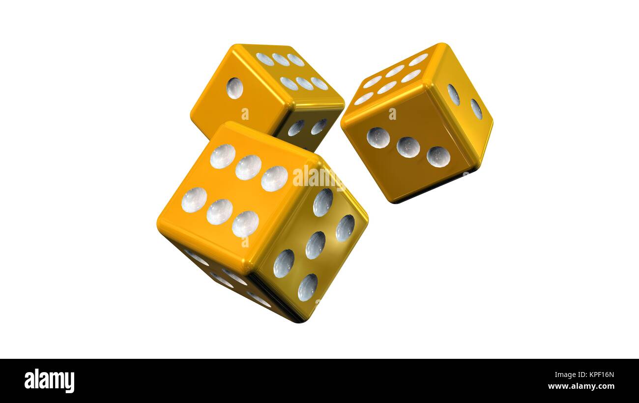 Three yellow cubes - separated on white background Stock Photo - Alamy