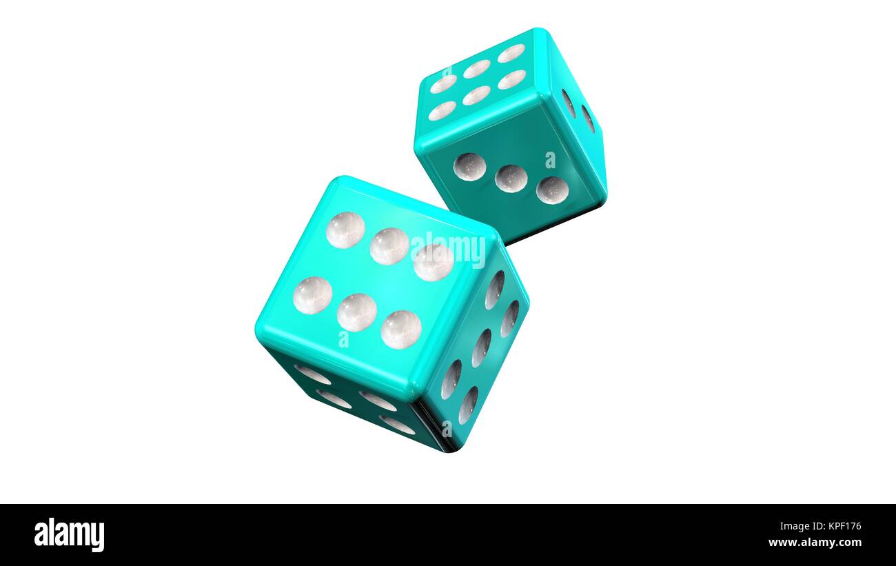 two blue cubes - insulated on white background Stock Photo - Alamy