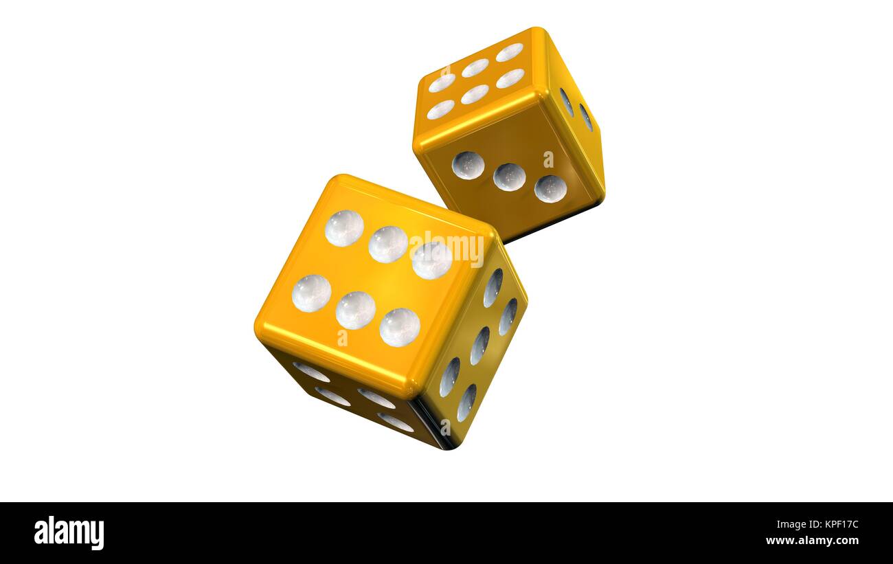 yellow cubes - insulated on white background Stock Photo - Alamy