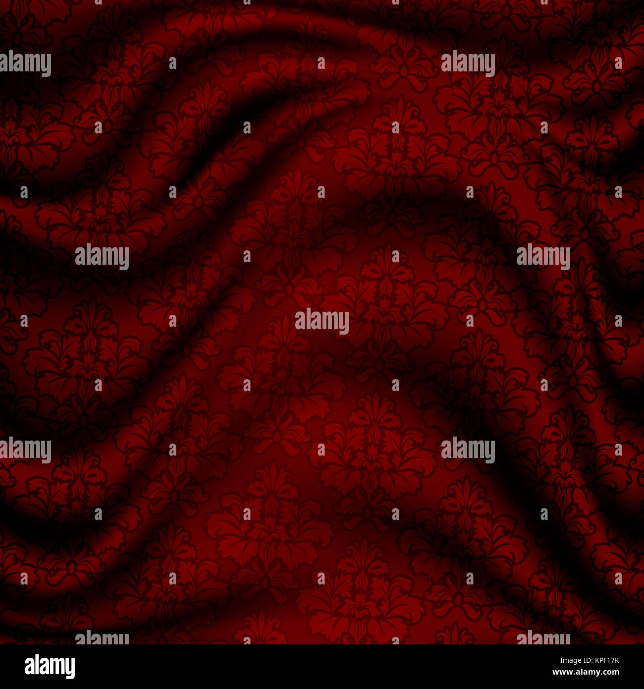 Red satin background with elegant floral patterns Stock Photo - Alamy