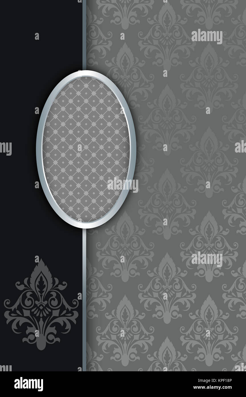 Vintage background with decorative floral patterns and elegant silver ...