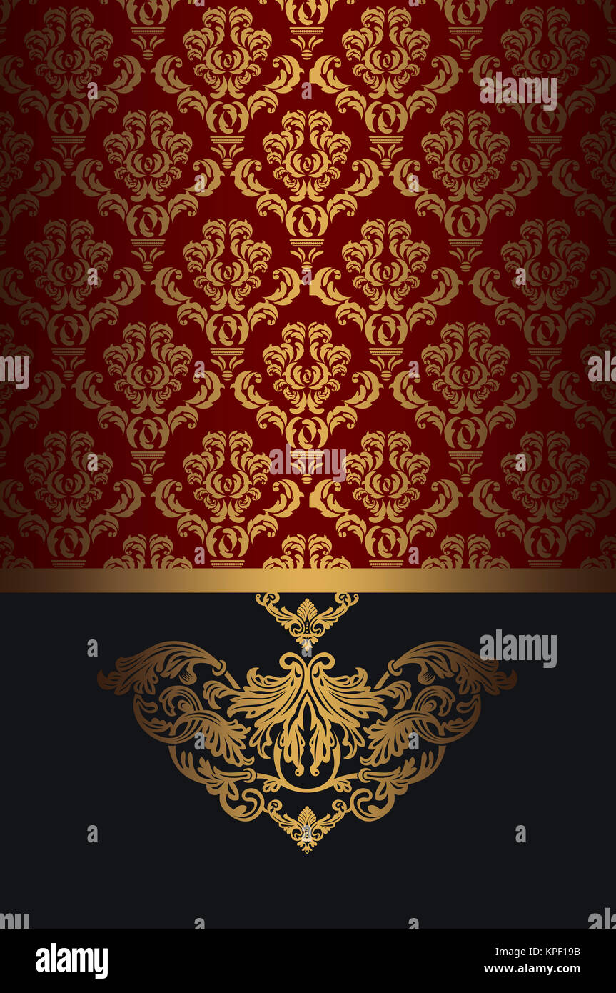 Vintage background with gold old-fashioned patterns Stock Photo - Alamy