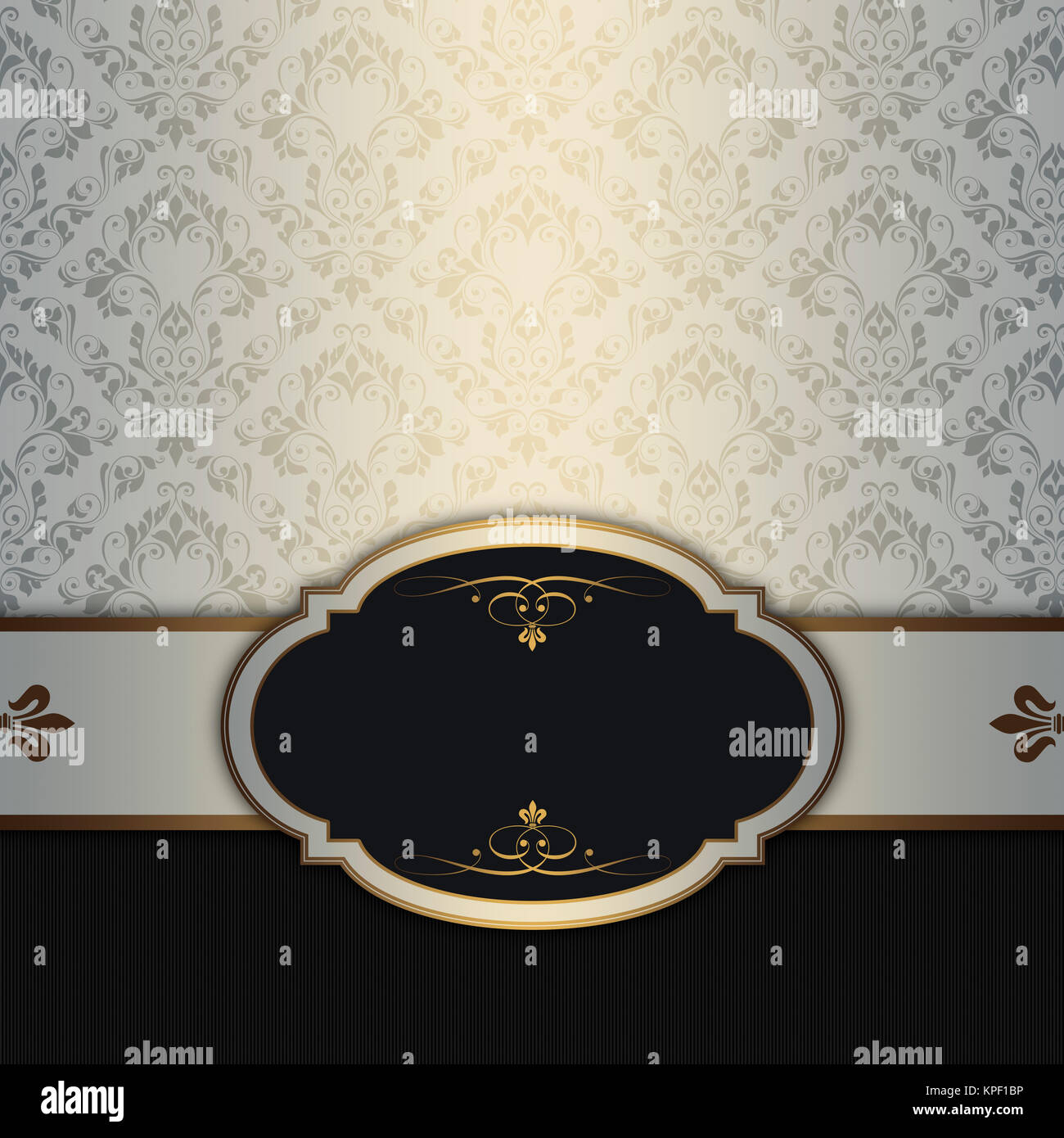 Vintage background with floral old-fashioned patterns, elegant frame ...