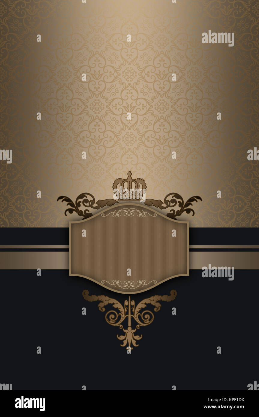 Vintage background with old-fashioned frame,decorative patterns and ...