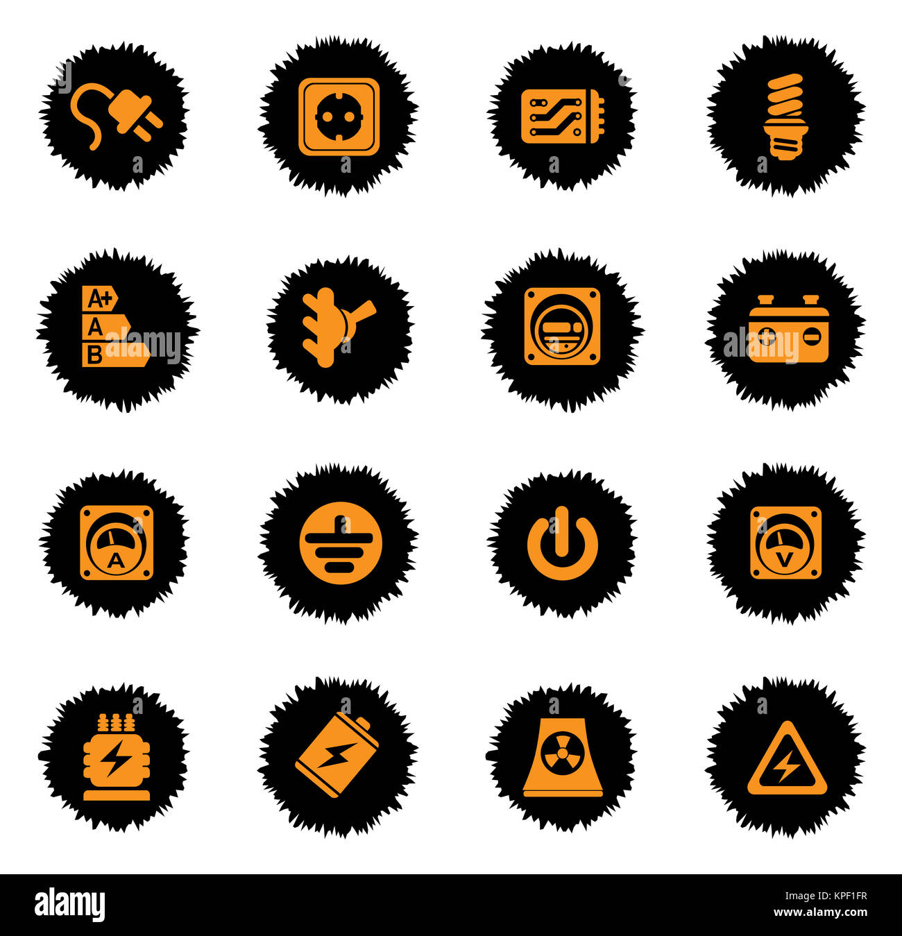 Electricity icons set Stock Photo - Alamy